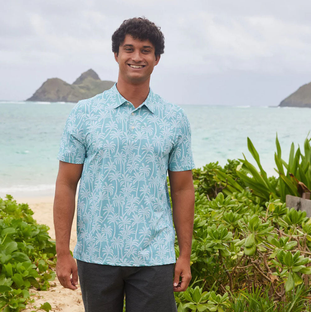 Hawaiian REYN SPOONER Men's Polo Shirt [Loulu Trail] – Halehawaiian